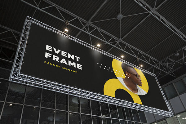 Event Frame Banner in The Hall Mockup Free Download | Resource Boy