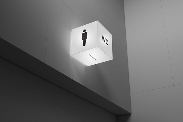 Indoor Acrylic Cube Lightbox Signage Mockup Free Download | Resource Boy