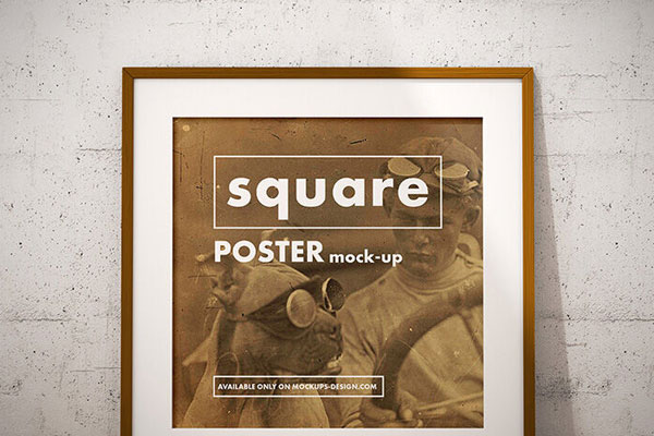 Two Square Poster with Wooden Frame Mockups Free Download | Resource Boy