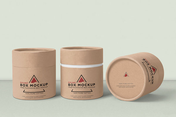 Cylindrical Paper Boxes Mockup Free Download | Resource Boy