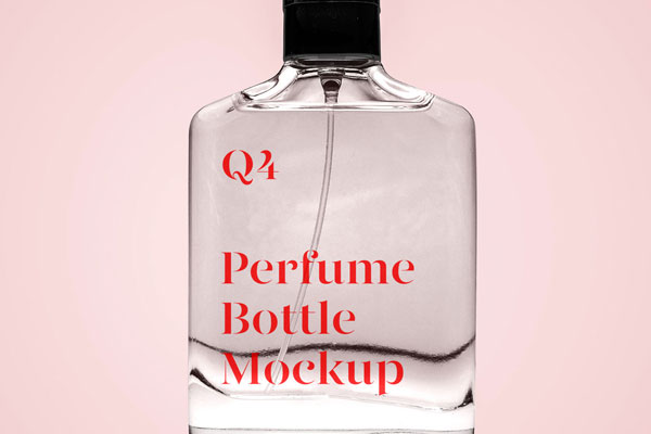 Front View of a Glass Perfume Mockup Free Download | Resource Boy