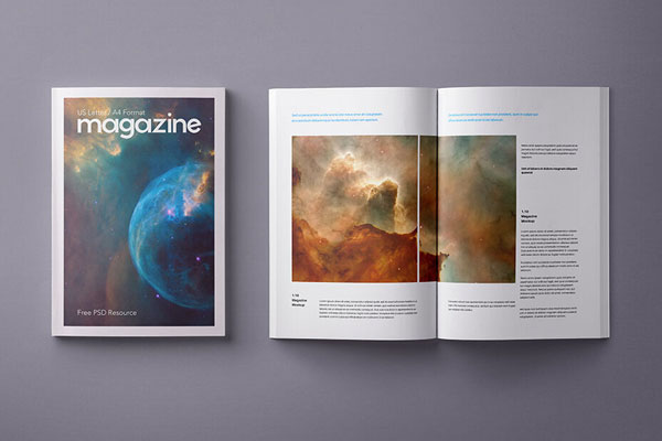 Opened and Closed Versions of Magazine Mockup (FREE) - Resource Boy