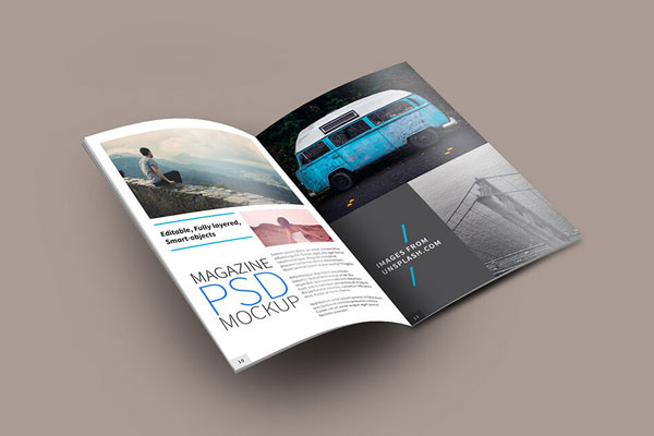 Mockup of a Magazine with Customizable Inner Page Design Free Download ...