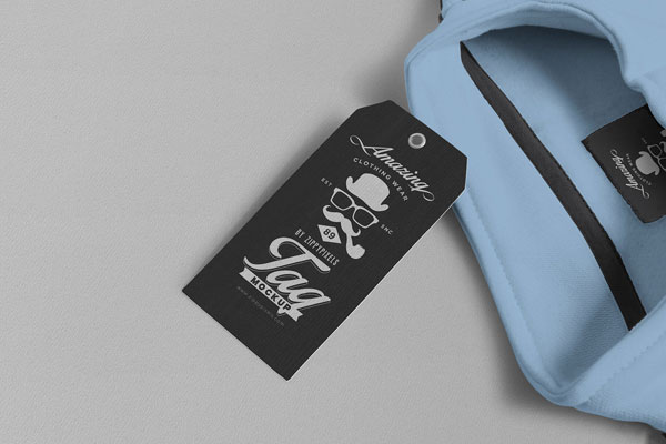 Price Tag and Inner Label of a Shirt Mockup Free Download | Resource Boy