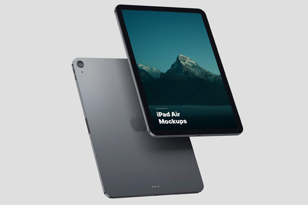 Two Floating iPad Showcasing Back and Front Scene Mockup Free Download ...