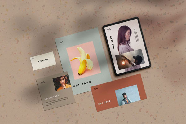 Stationery Cards Mockup Scene Free Download | Resource Boy