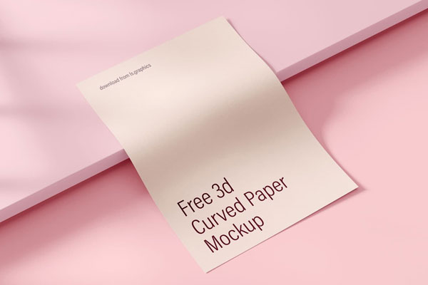 A4 or Letter Size Curved Paper Mockup Free Download | Resource Boy