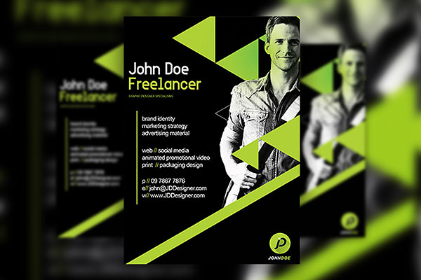 Abstract Freelancer Flyer Template in a Green, Black Theme Free ...