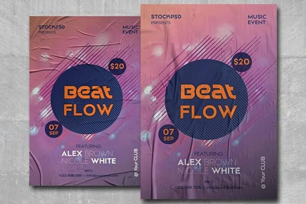 Abstract Geometric Nightclub Party Flyer Template Free Download ...