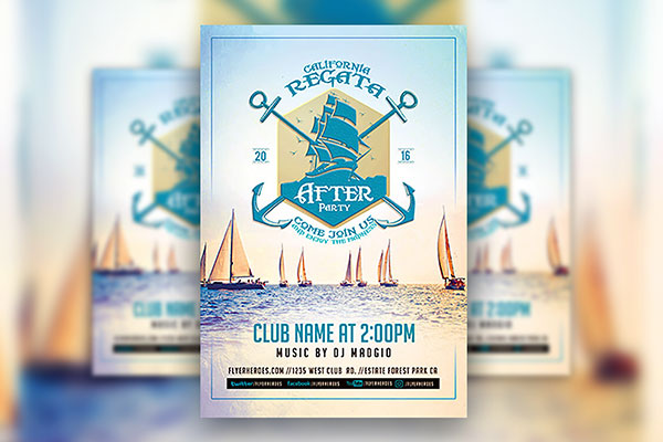 After Party Flyer Template Featuring a Regatta Competition Free ...