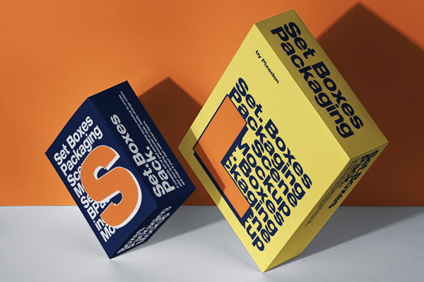 Big and Small Packaging Boxes Mockup Set Free Download | Resource Boy