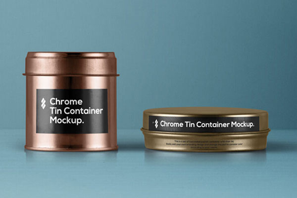 Chrome Tin Container Packaging Mockup Free Download | Resource Boy