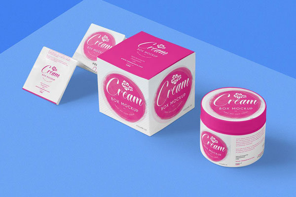 Cosmetic Cream Branding Mockup with Cream Pot, and User Manual Free ...