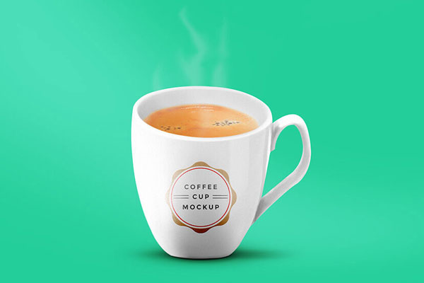 Front View of a Ceramic Coffee Cup Mockup Free Download | Resource Boy
