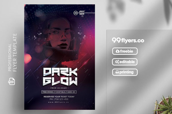 Futuristic Dark Theme Nightclub Flyer Template Free Download | Resource Boy