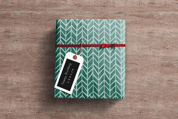 Gift Wrap Box Mockup with a Tiny Ribbon Bow Free Download | Resource Boy