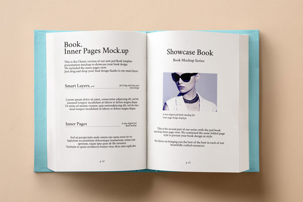 Hardcover Open Book Standing in Perspective Mockup (FREE) - Resource Boy