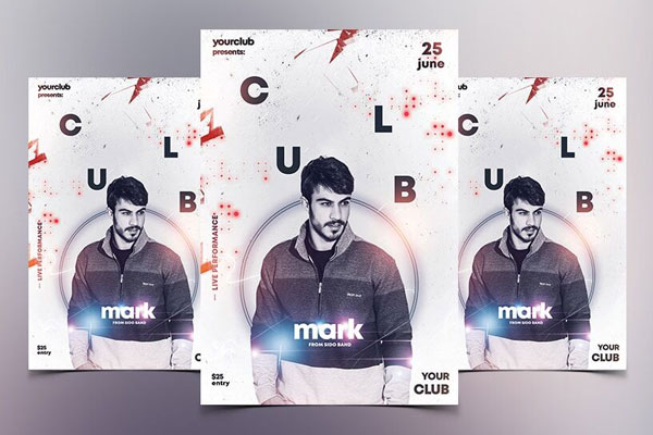 Light DJ Performance Flyer Template Free Download | Resource Boy