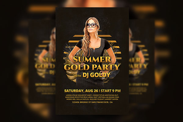 Luxury Black Summer Gold Party Flyer Free Download | Resource Boy
