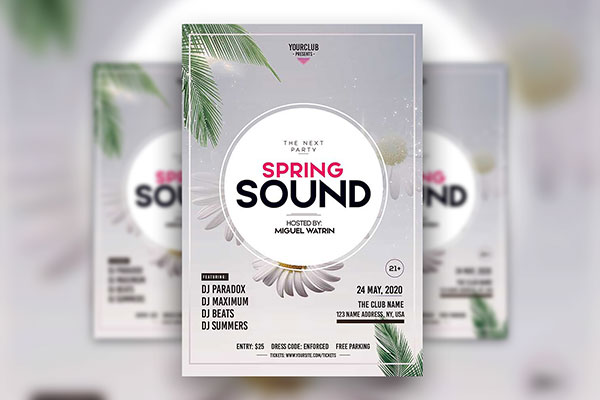 Floral Spring Party Flyer Template Free Download | Resource Boy