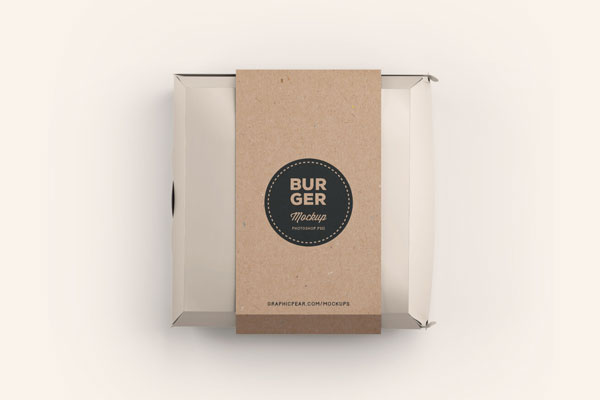 Mockup Featuring a Top View of a Burger Box Free Download | Resource Boy