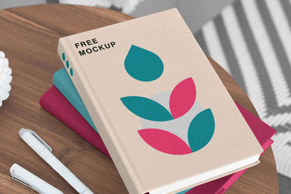 Mockup Featuring a Square Book Spread Open (FREE) - Resource Boy