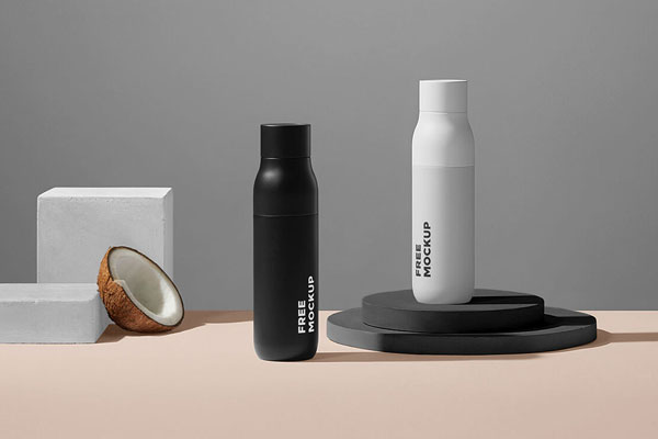 Mockup Featuring Two Standing Bottle Models Free Download | Resource Boy