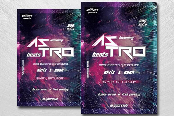 Modern Techno Music Party Flyer Template Free Download | Resource Boy