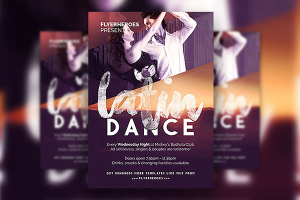 Retro Latin Dance Flyer Template Free Download | Resource Boy