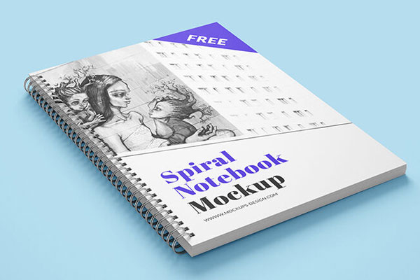 Simple Spiral Notebook Cover and Page Layout Mockup Free Download ...