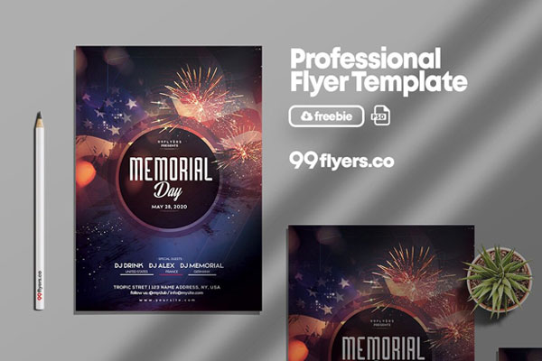 Sparkle Memorial Day Event Flyer Template Free Download | Resource Boy
