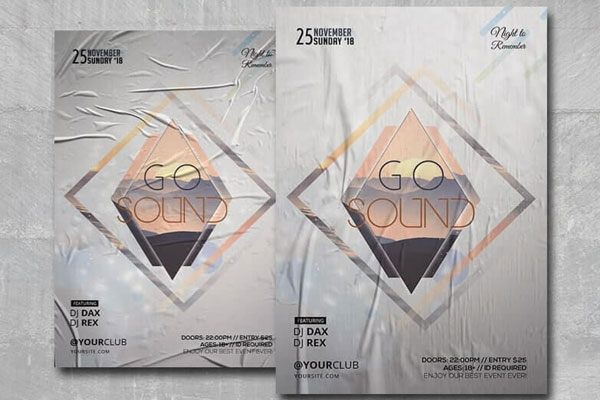 Geometric Club Events Flyer Template Free Download | Resource Boy