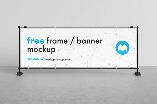 Horizontal Standing Banner Frame Mockup Free Download | Resource Boy