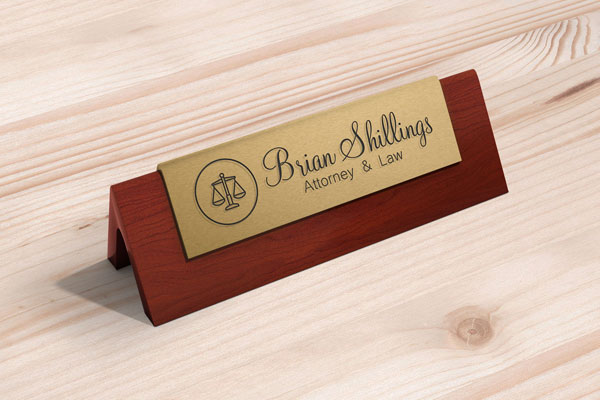 Mockup of an Office Desk Wooden Name Plate Free Download | Resource Boy