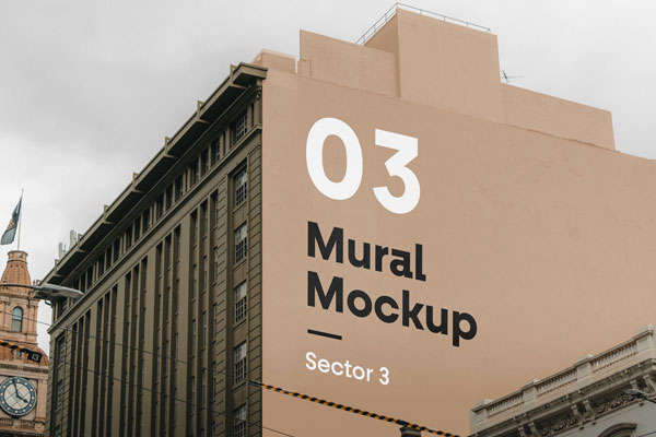 Mural of a Tall Building Mockup Free Download | Resource Boy