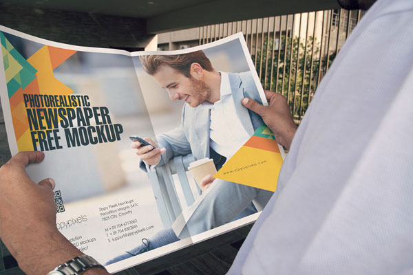 Photorealistic Newspaper Advertising Design Mockup Free Download ...