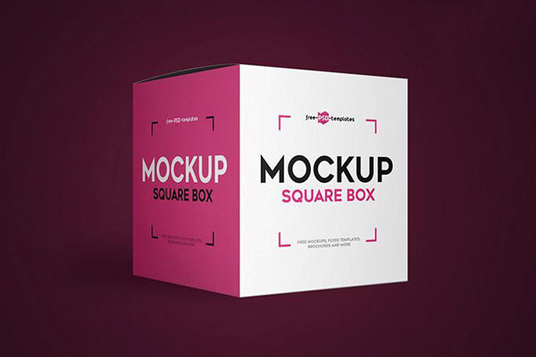 Simple Square Box Mockup with Two Visible Side Free Download | Resource Boy