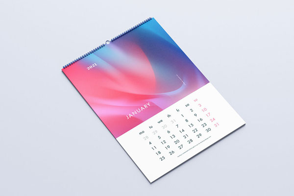 Tilted Tent Calendar with Plain Background Mockup Free Download ...