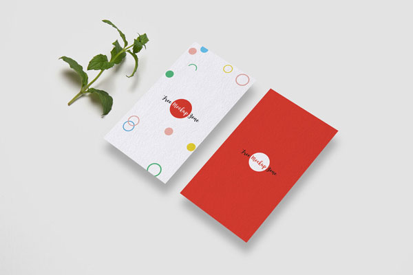 Two Business Cards Laid Vertically in a Perspective View Mockup Free ...