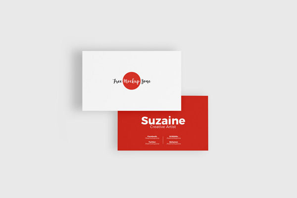 Two Overlapping Business Cards in the Center Mockup Free Download ...