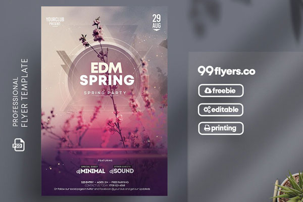 Spring Break Nightclub Flyer Template Featuring Slash Typography Free ...