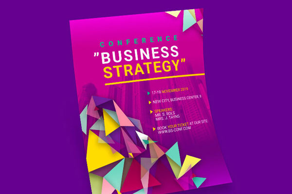 Geometric Corporate Business Strategy Flyer Template Plus a Facebook ...
