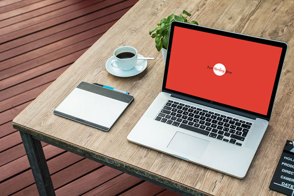 Mockup Including a Laptop Back Cover in a Realistic Stetting (FREE ...