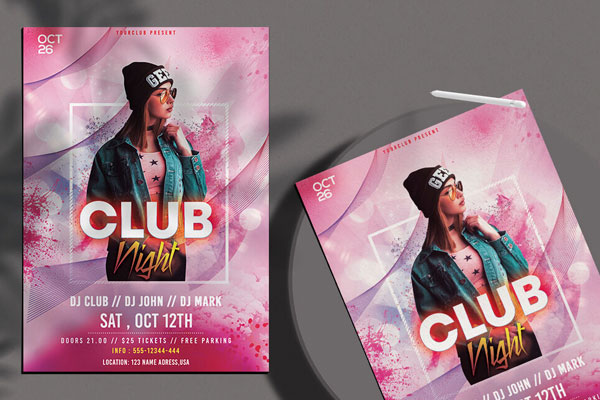 Modern Abstract Ladies Night Club Flyer Template Free Download ...