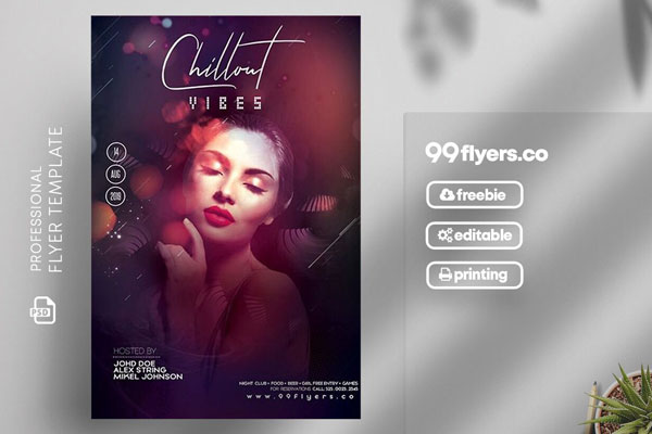 Modern Classy Chill Out Vibe Party Flyer Template Free Download ...