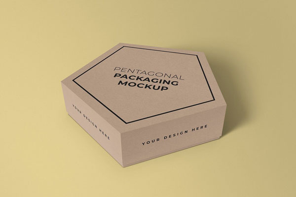 Pentagonal Box Mockup with a Sliding Lid Design Free Download ...