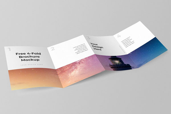 4 Panel Roll Fold Brochure Mockup Free Download | Resource Boy