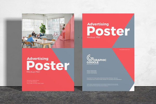 Two Standing Posters Mockup (FREE) - Resource Boy