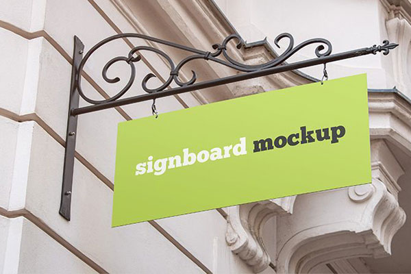 Two Rectangular Shop Signboard Mockups Free Download | Resource Boy