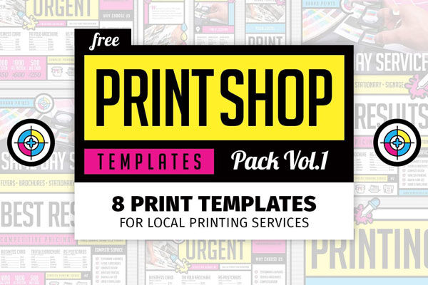 8 Colorful Print Shop Flyer Templates Pack Free Download | Resource Boy
